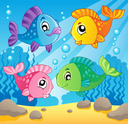 Freshwater fish theme image 3 Royalty Free Vector Image