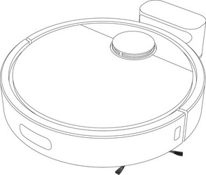 Robot vacuum cleaner - line art Royalty Free Vector Image