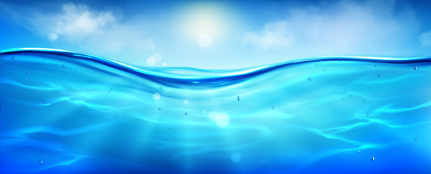 Sea or ocean water surface level Royalty Free Vector Image