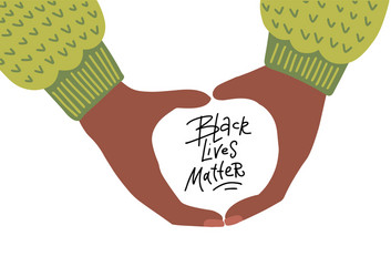 Black lives matter female hands protest against Vector Image