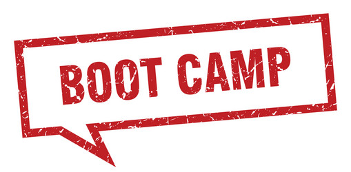 Boot camp sign square speech bubble Royalty Free Vector