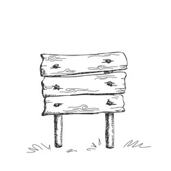 Hand drawn wooden sign board Royalty Free Vector Image