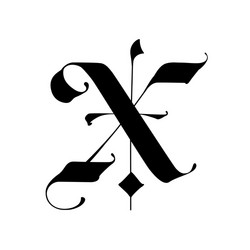 Letter x in gothic style alphabet the symbol Vector Image