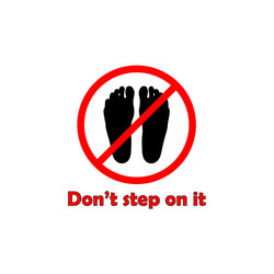 Warning symbol logo is prohibited from stepping Vector Image