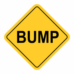 Bump yellow sign on white background Royalty Free Vector