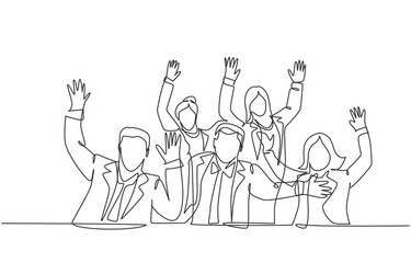 Group people business sitting in livingroom Vector Image