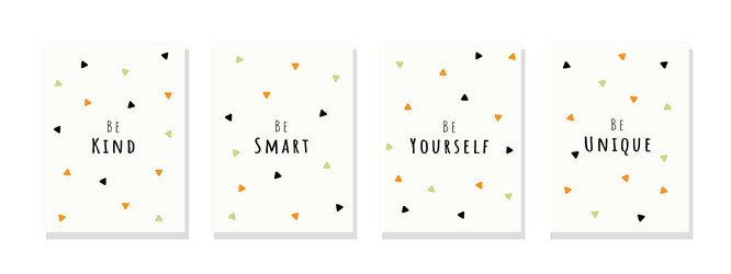 Inspiring wall art for kids be strong be curious Vector Image