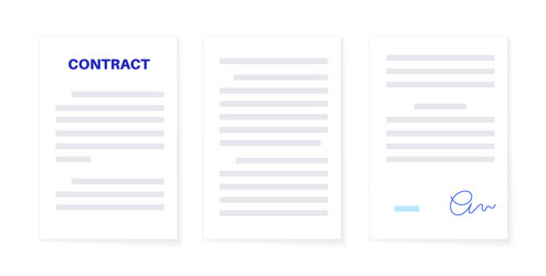 Contract document form Royalty Free Vector Image