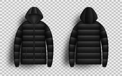 White winter puffer vest sleeveless jacket mockup Vector Image