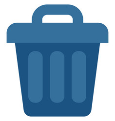 Blue trash bin on a white background Royalty Free Vector
