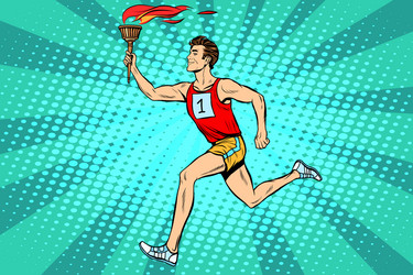 Fire running man Royalty Free Vector Image - VectorStock