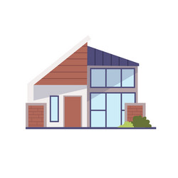 Minimalist home design modern house flat Vector Image