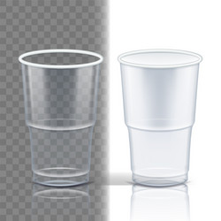 Plastic cup transparent set drink mug Royalty Free Vector