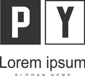 Initial letter py logo template design Royalty Free Vector