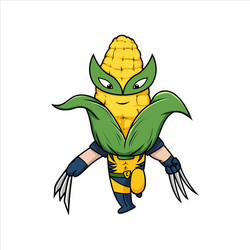 Superheroes fruits vegetables healthy food mascot Vector Image