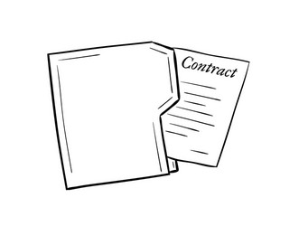 Hand drawn doodle tearing contract paper sheet Vector Image