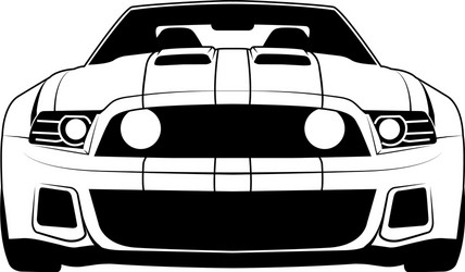 Muscle car line art outline Royalty Free Vector Image