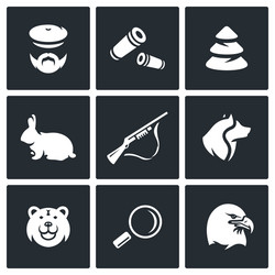 Hunting icon set Royalty Free Vector Image - VectorStock
