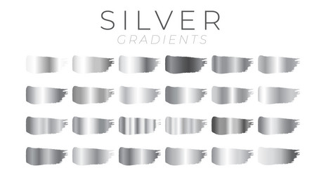 Metal gradients paint color swatches with brush Vector Image