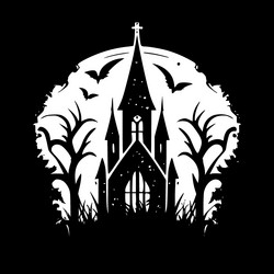 Gothic - minimalist and flat logo Royalty Free Vector Image