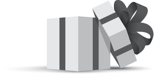 Grey opened present Royalty Free Vector Image - VectorStock