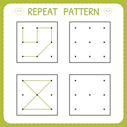 Repeat pattern preschool worksheet for practicing Vector Image