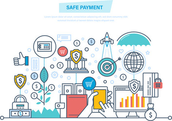 Safe payment methods protection of data Royalty Free Vector