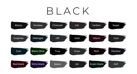 134 Shades Of Black Color With Names, Hex, RGB, CMYK Codes, 50% OFF