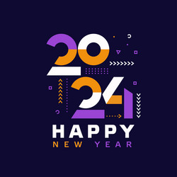 Happy new year 2024 number design template Vector Image