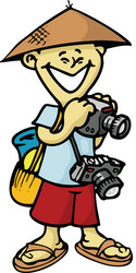 Cartoon tourist Royalty Free Vector Image - VectorStock
