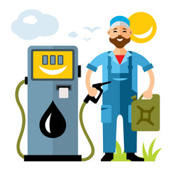 Cartoon gas station Royalty Free Vector Image - VectorStock