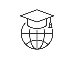 Master degree icon outline education Royalty Free Vector