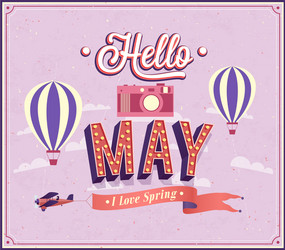 Hello march typographic design Royalty Free Vector Image