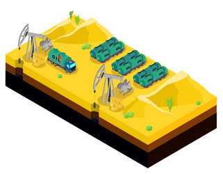Gas oil isometric flowchart Royalty Free Vector Image
