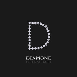 D letter with diamonds Royalty Free Vector Image