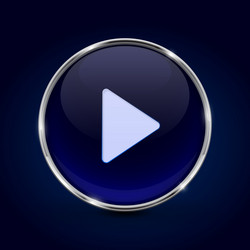 Dark blue circle and stripe label with golden Vector Image