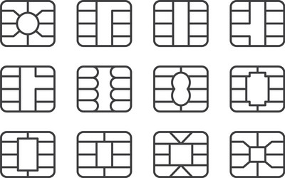 Emv chips for banking plastic card digital nfc Vector Image