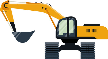 Digger excavator truck or backhoe tractor icon Vector Image