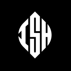 Ish logo letter design Royalty Free Vector Image