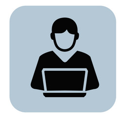 Laptop cool serious emoji face avatar computer Vector Image