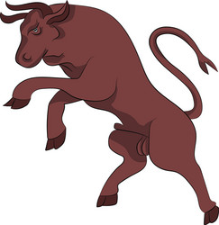 Bull rebelling rampant Royalty Free Vector Image