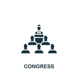 Congress icon monochrome simple sign from Vector Image