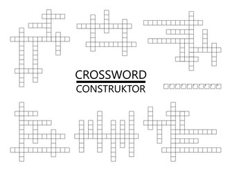 Crossword game grid puzzle constructor Royalty Free Vector