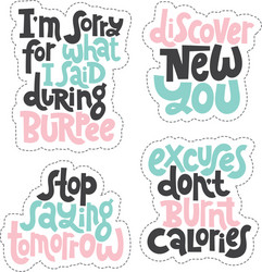 Fitness motivational quotes Royalty Free Vector Image