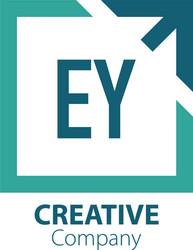 Initial letter ey rectangle design logo concept Vector Image