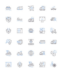 Minimum viable product line icons collection Vector Image