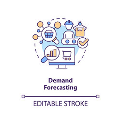 Customizable demand forecasting line icon concept Vector Image