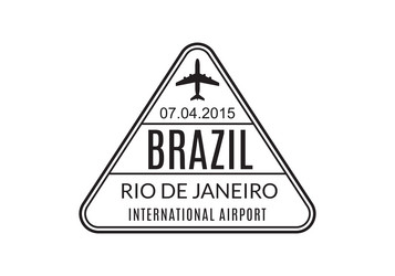 Brazil passport stamp visa for travel rio Vector Image