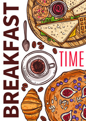 Breakfast time top view Royalty Free Vector Image