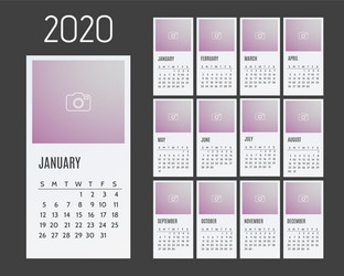 Simple calendar set for 2020 - 2030 years Vector Image